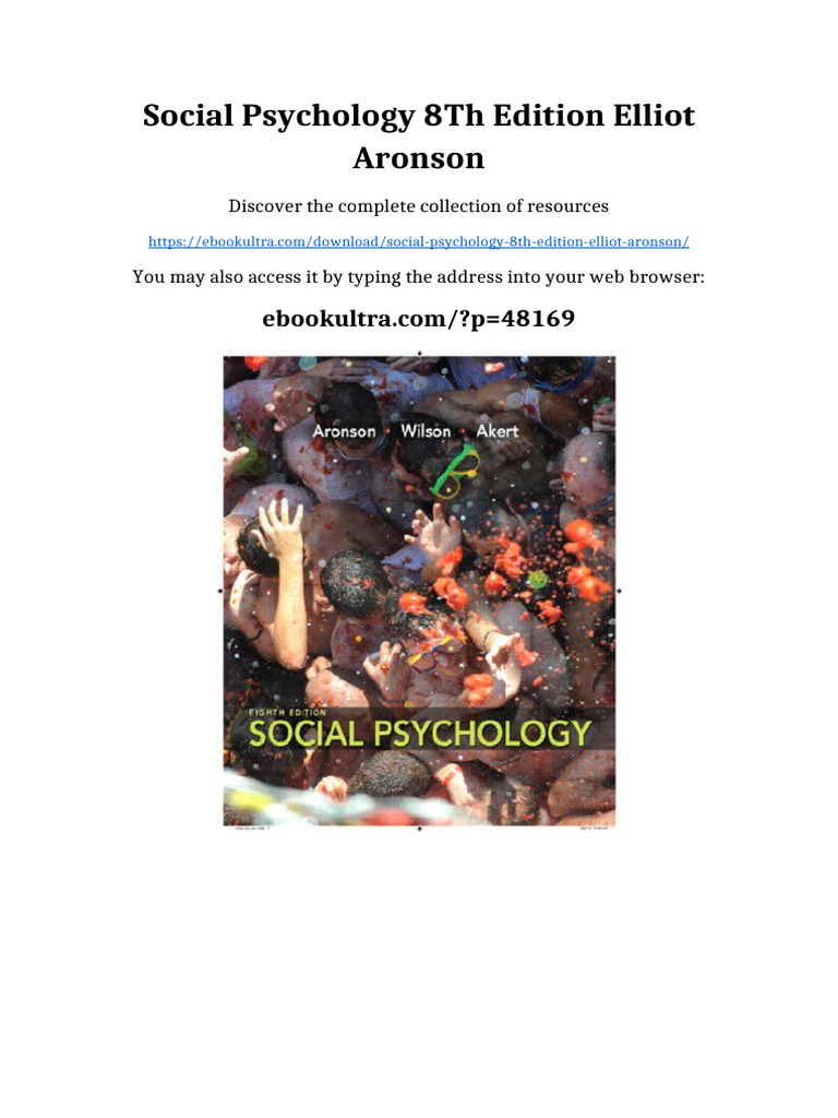Social Psychology 8th Edition Elliot Aronson Full Chapters Included ...