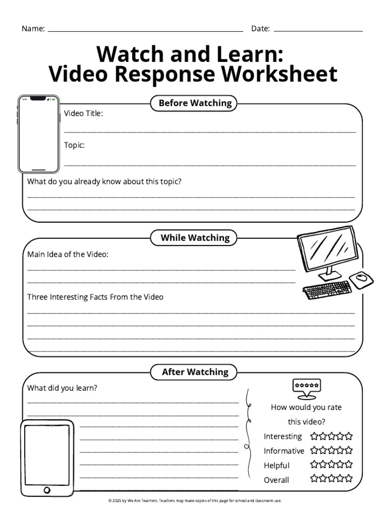 Video Response Worksheet | PDF | Human Communication | Cognition