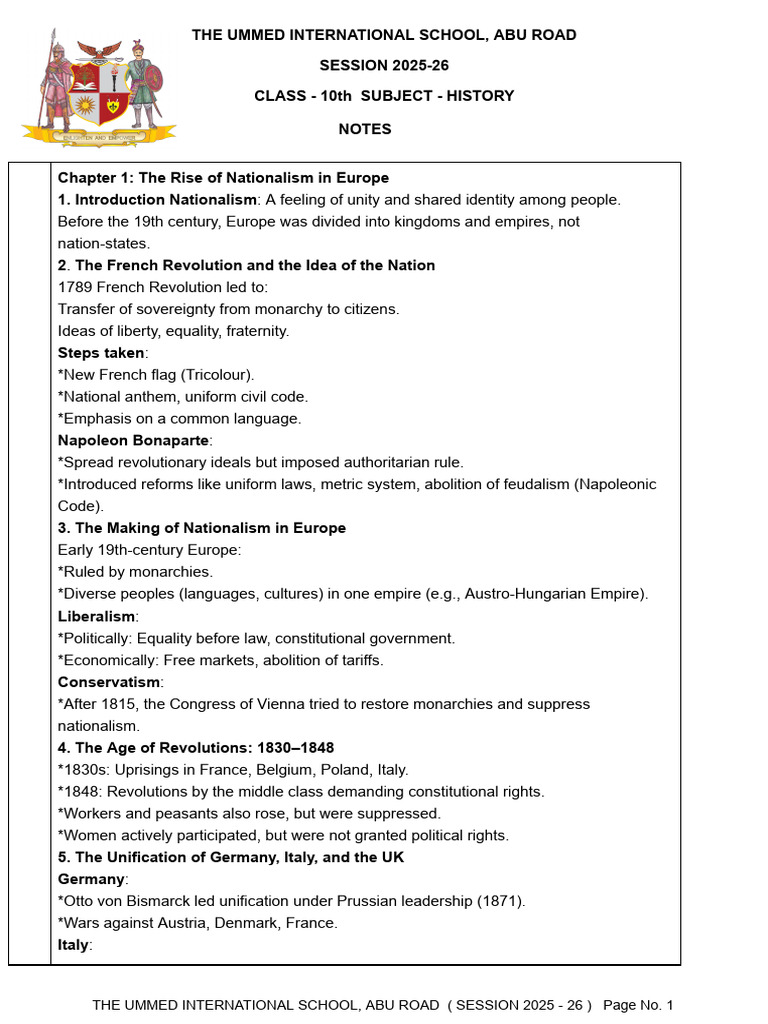 Ch1 10th history | PDF | Nationalism | Political Science