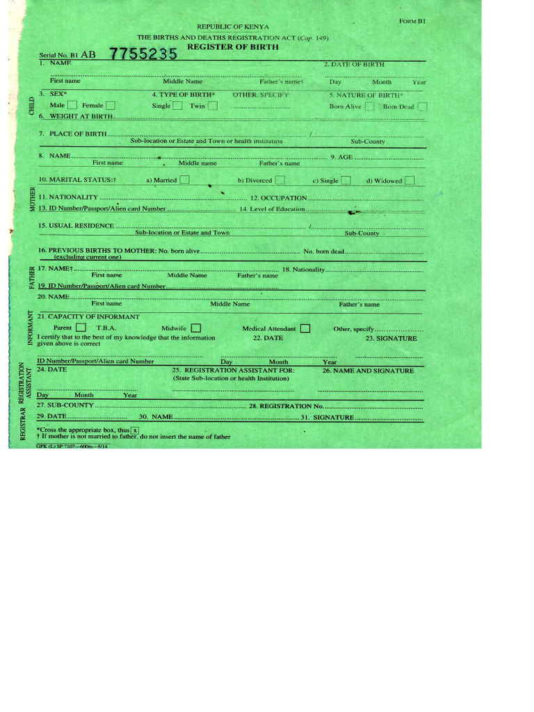 B1 Form | PDF