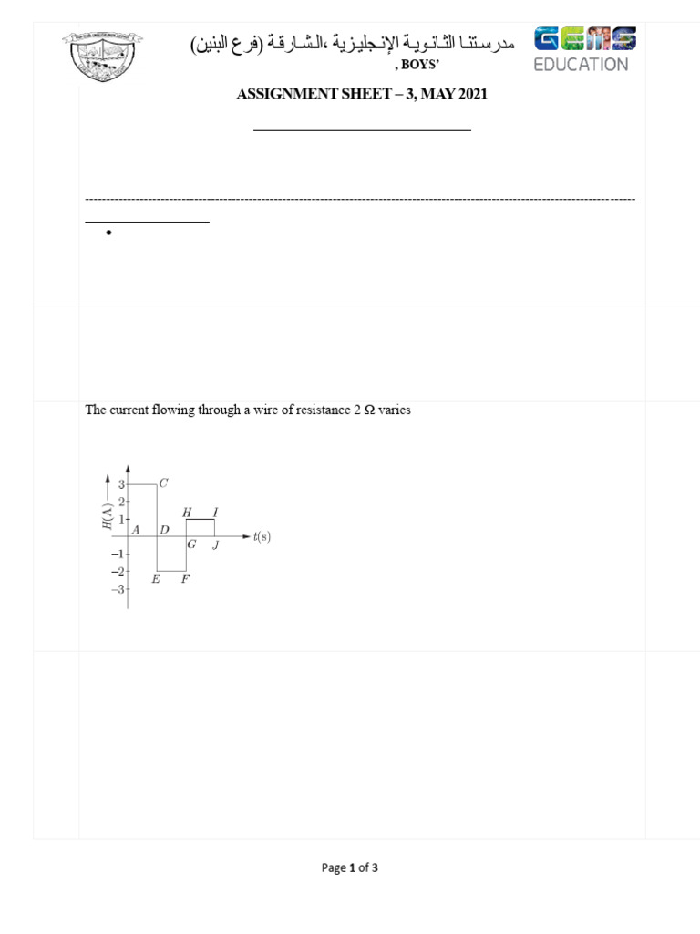 GR 10-Physics Assignment Sheet - 3 | PDF | Electrical Resistance And ...