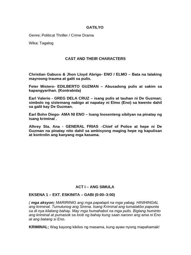 GATILYO, Film Document | PDF