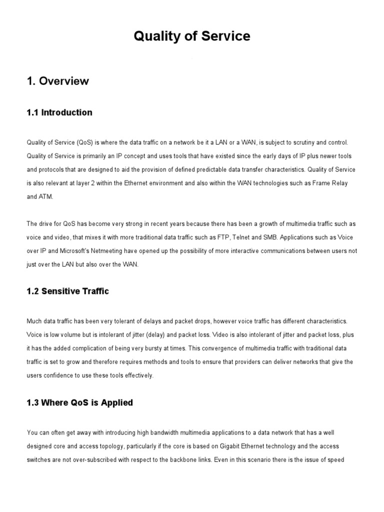 Quality of Service | PDF | Quality Of Service | Network Congestion