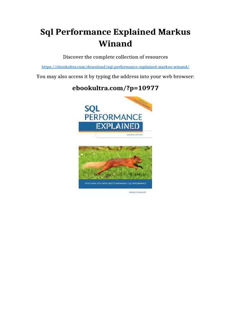 SQL Performance Explained Markus Winand Online Version | PDF | Database ...