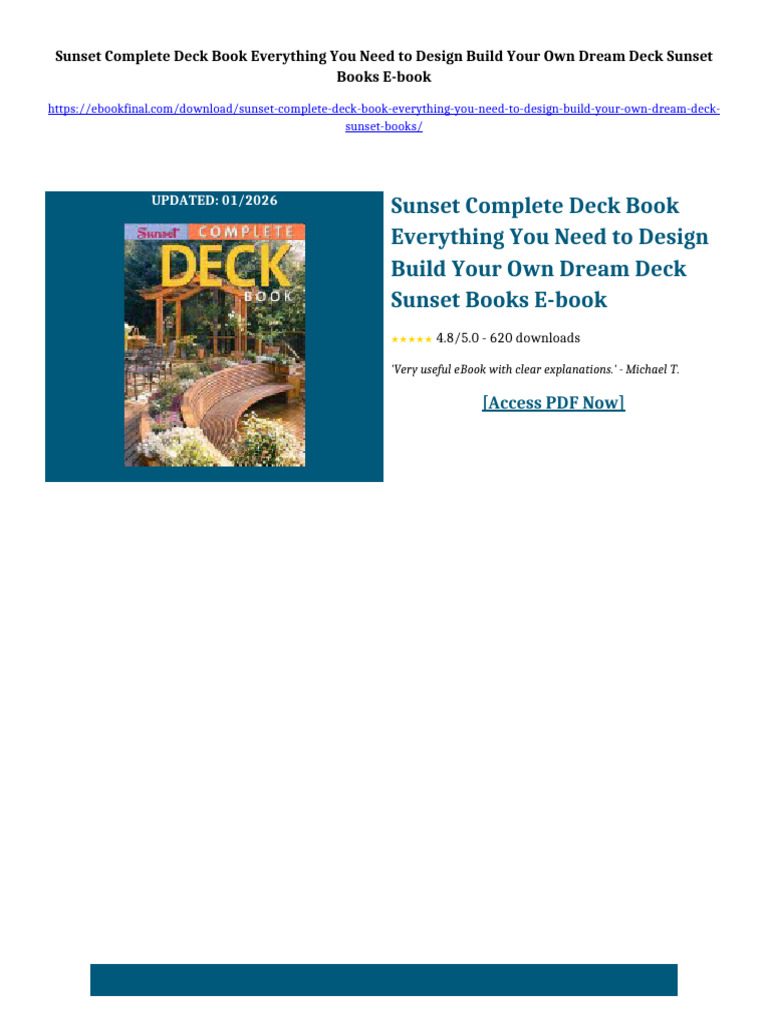 Sunset Complete Deck Book Everything You Need to Design Build Your Own ...