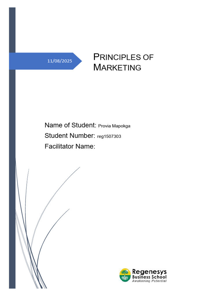 Cover Page Principles of Marketing | PDF