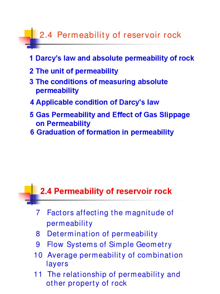 2.4 Rock Permeability | PDF | Permeability (Earth Sciences) | Porosity