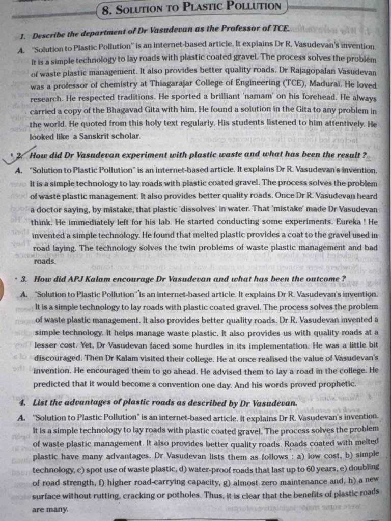 Solution To Plastic Pollution Notes | PDF
