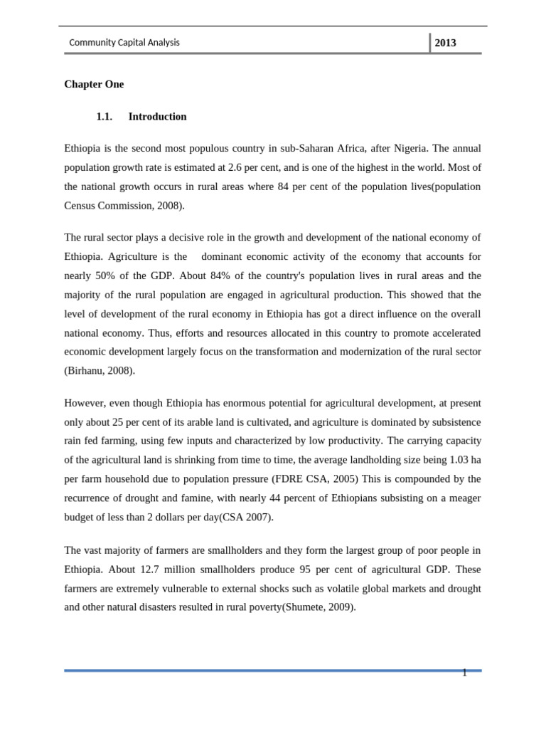 Community Capital Analysis | PDF | Agriculture | Poverty