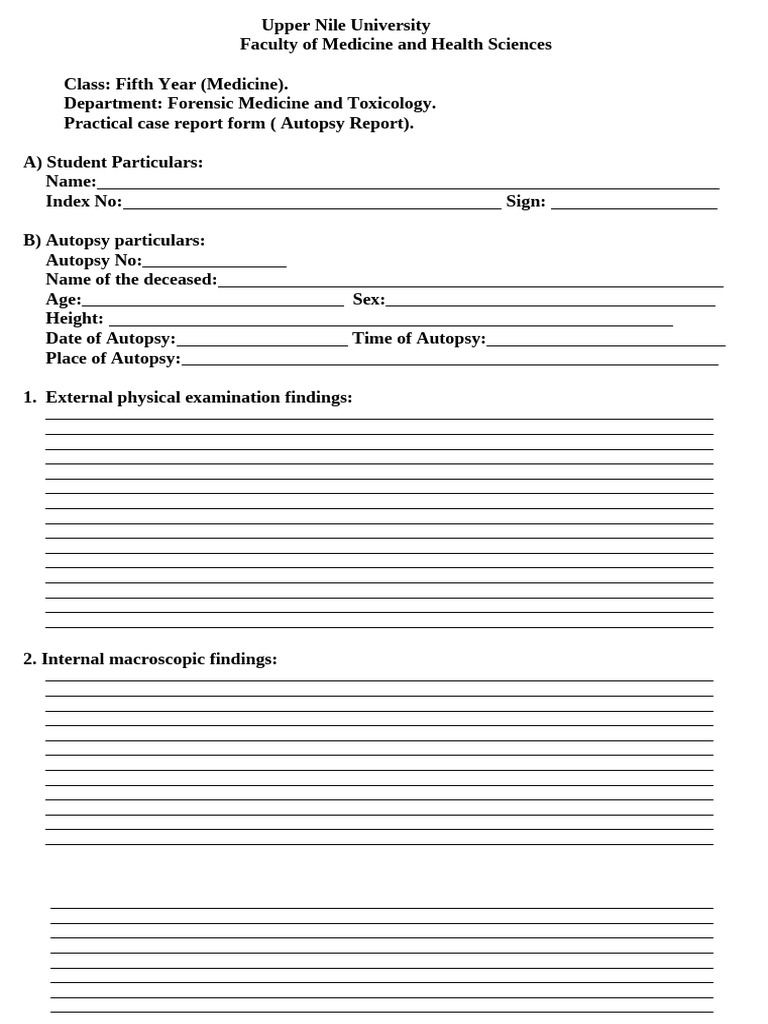 Autopsy Report Format | PDF