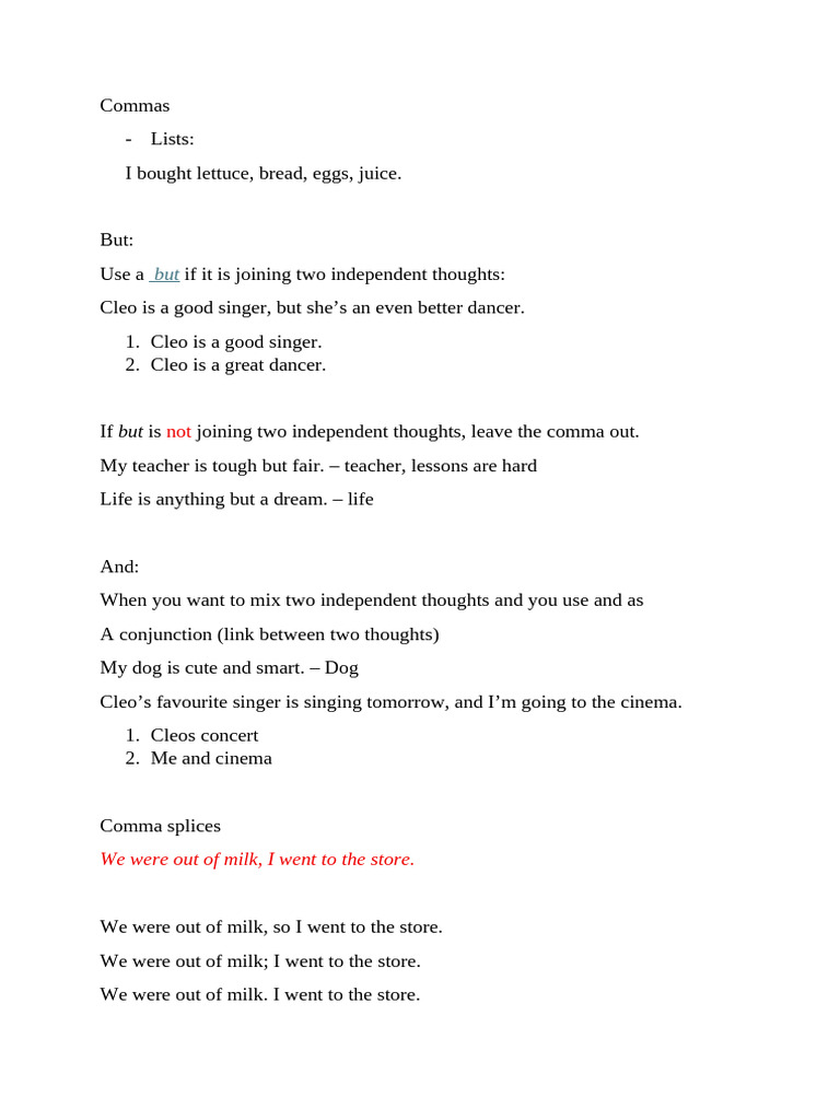 Commas | PDF