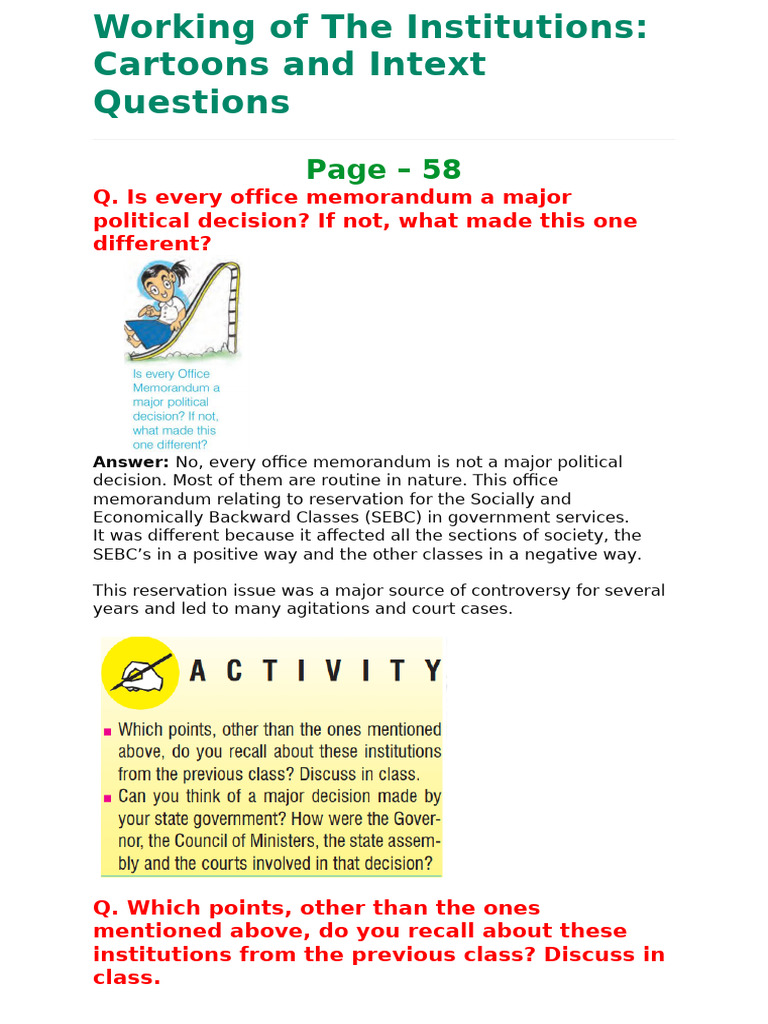 Cartoon Based Questions | PDF | Supreme Court Of India | Supreme Court ...
