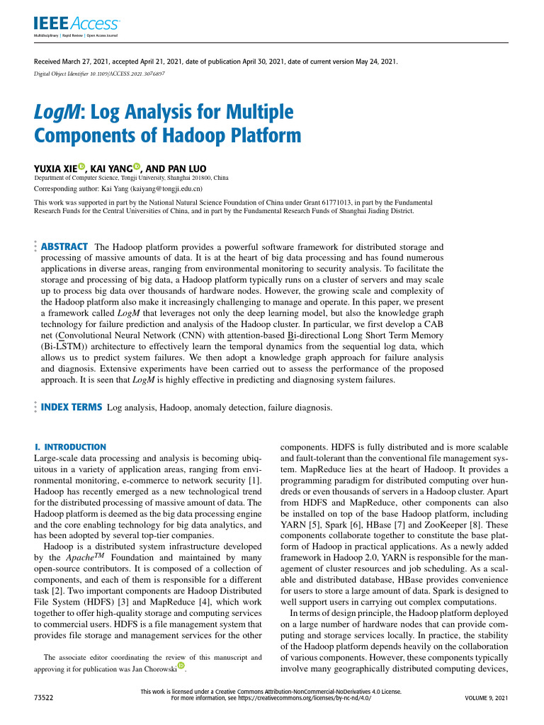 LogM Log Analysis For Multiple Components of Hadoop Platform | PDF ...