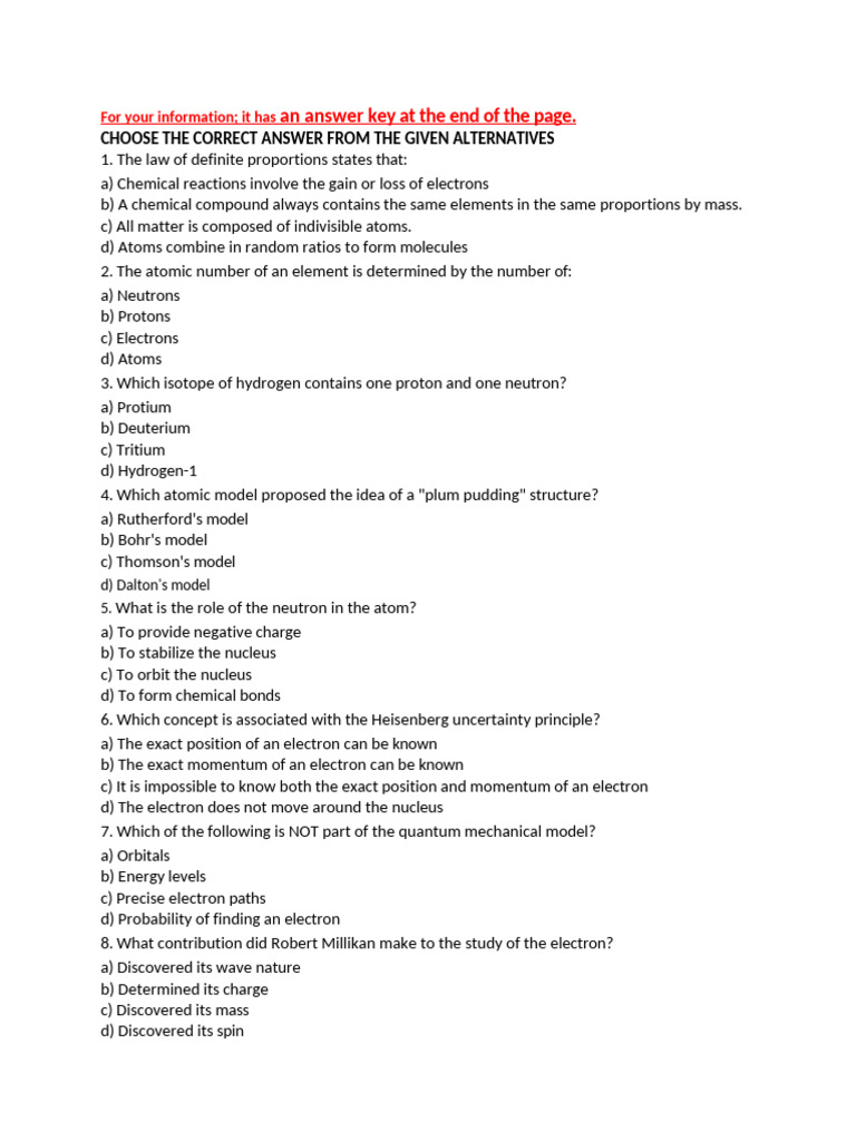 Worksheet Chem General Question H | PDF | Chemical Bond | Molecular Orbital