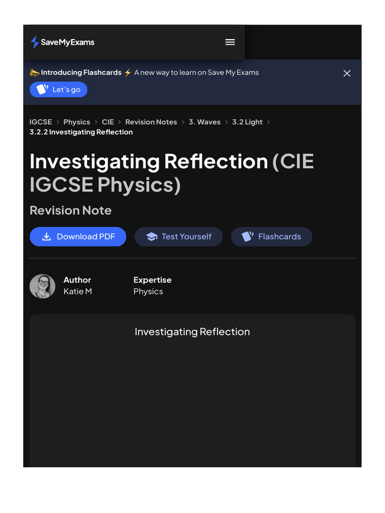 3.2.2 Investigating Reflection - CIE IGCSE Physics Revision Notes 2023 ...
