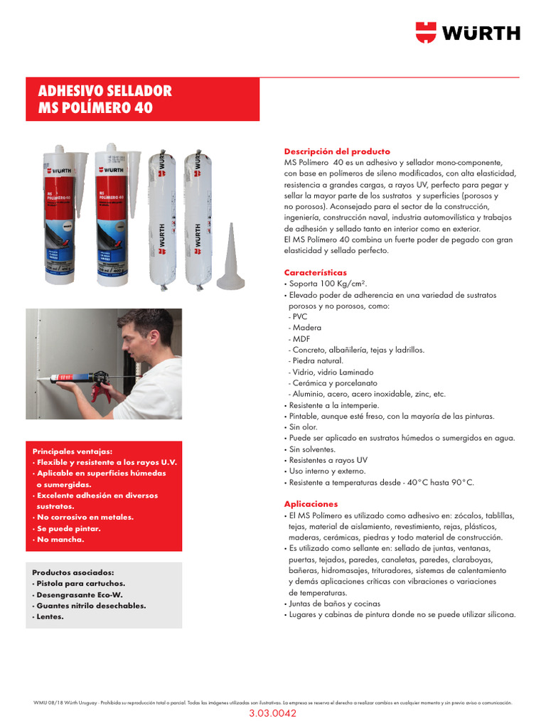 Adhesivo Wurth | PDF | Materiales