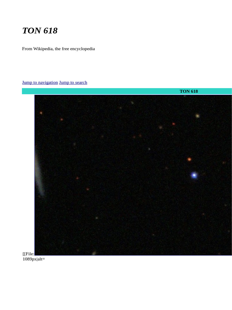 TON 618 Black Hole | PDF | Quasar | Extragalactic Astronomy