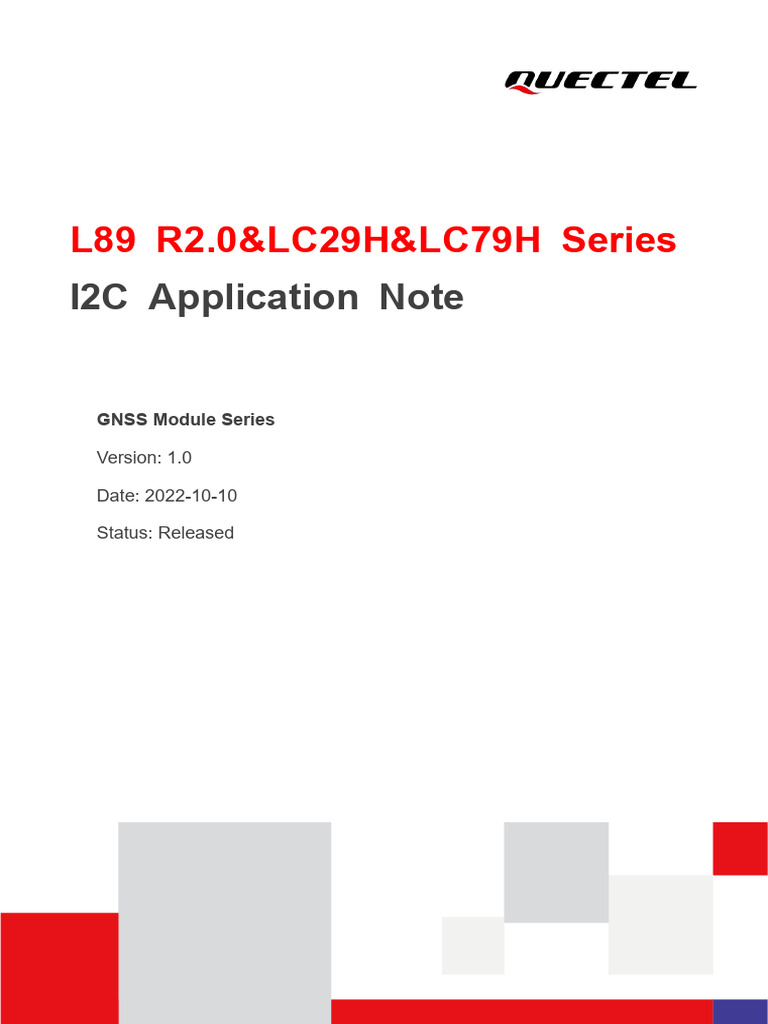 Quectel L89 R2.0&LC29H&LC79H Series I2C Application Note V1.0 | PDF ...