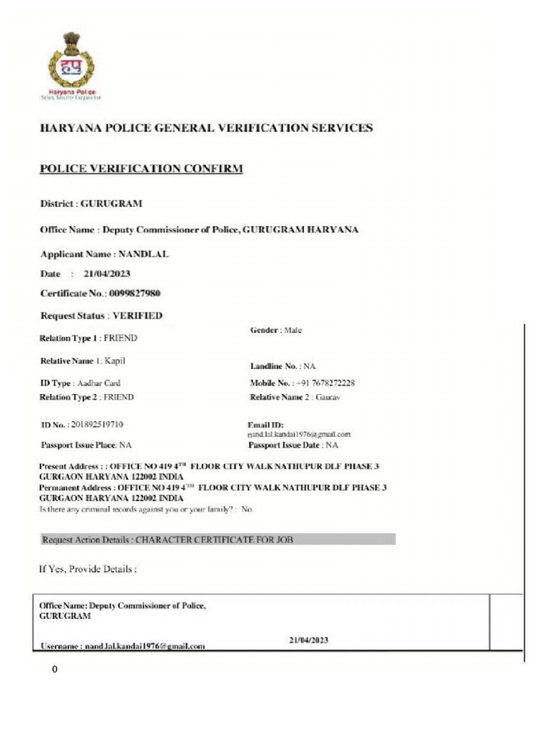 Police Verification 2-Output | PDF