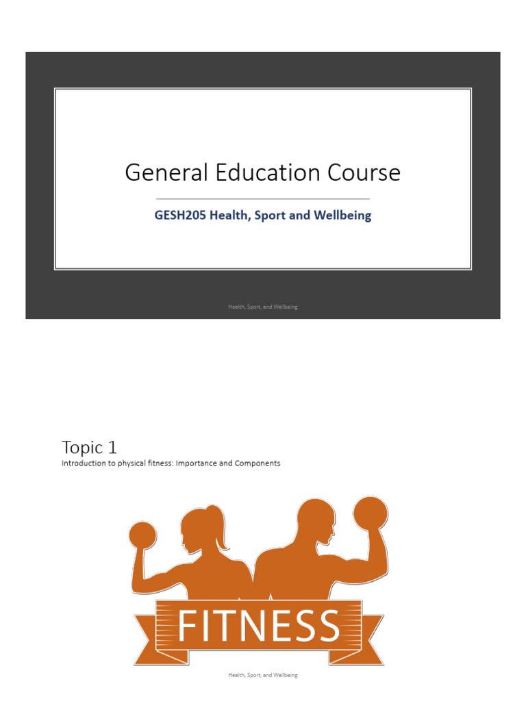 Topic 1-Introduction To Fitness. | PDF | Muscle Contraction | Physical ...