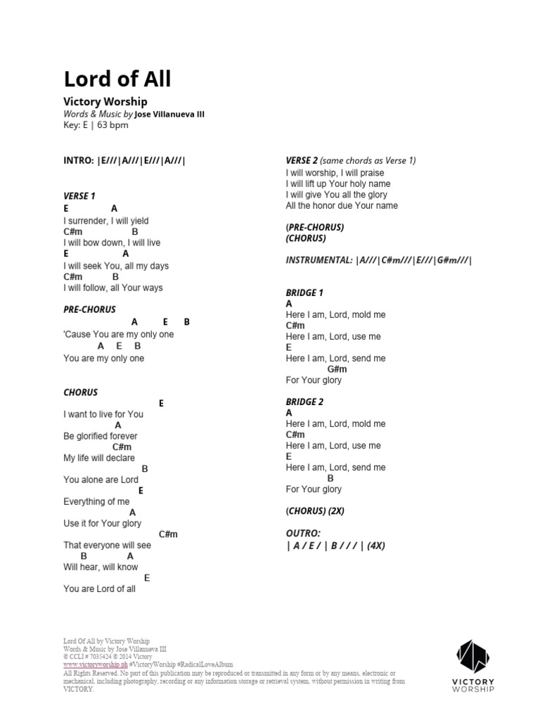 Lord of All Radical Love Victory Worship | PDF | Song Structure | Songs
