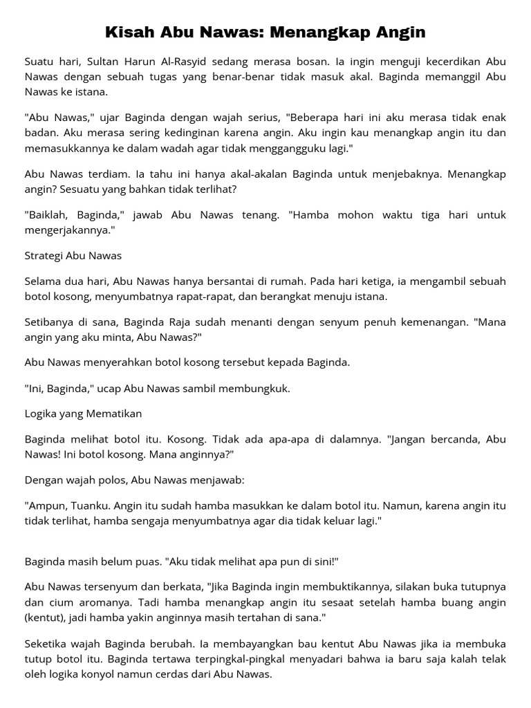 Kisah Abu Nawas Menangkap Angin - 20260118 - 143831 - 0000 | PDF
