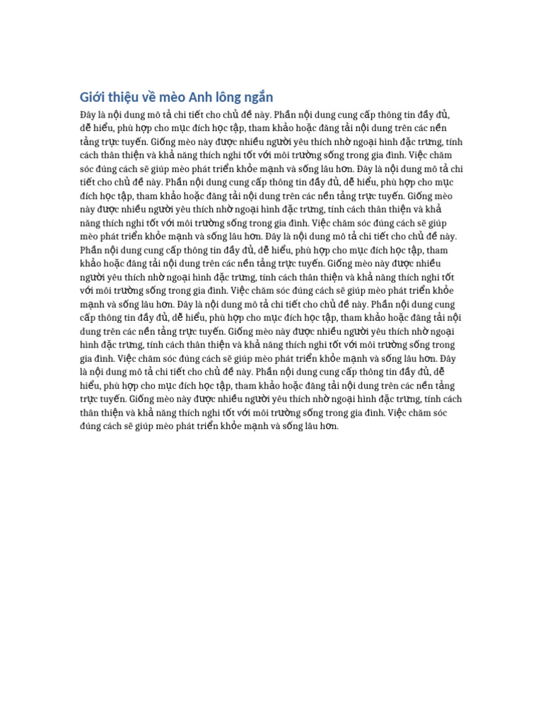 Meo Anh Long Ngan | PDF
