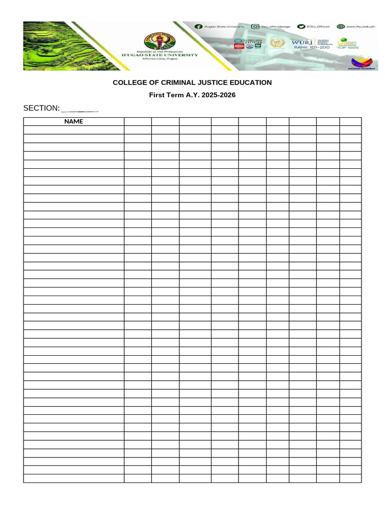 Class Attendance Format | PDF