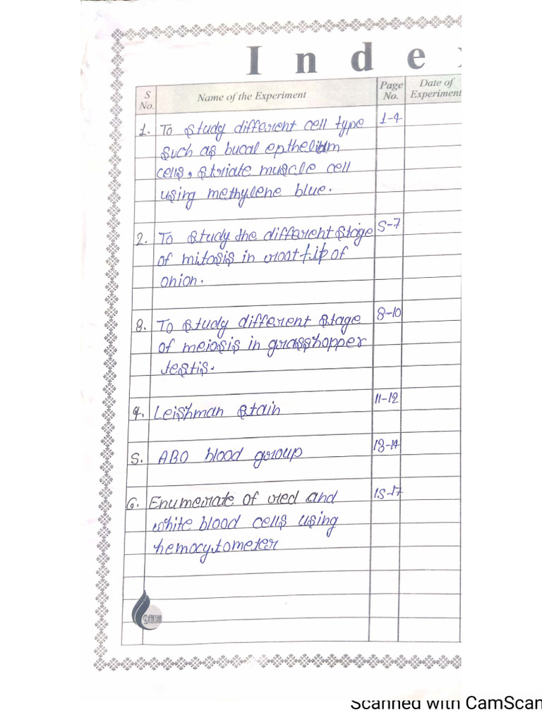 Zoology Practical File | PDF