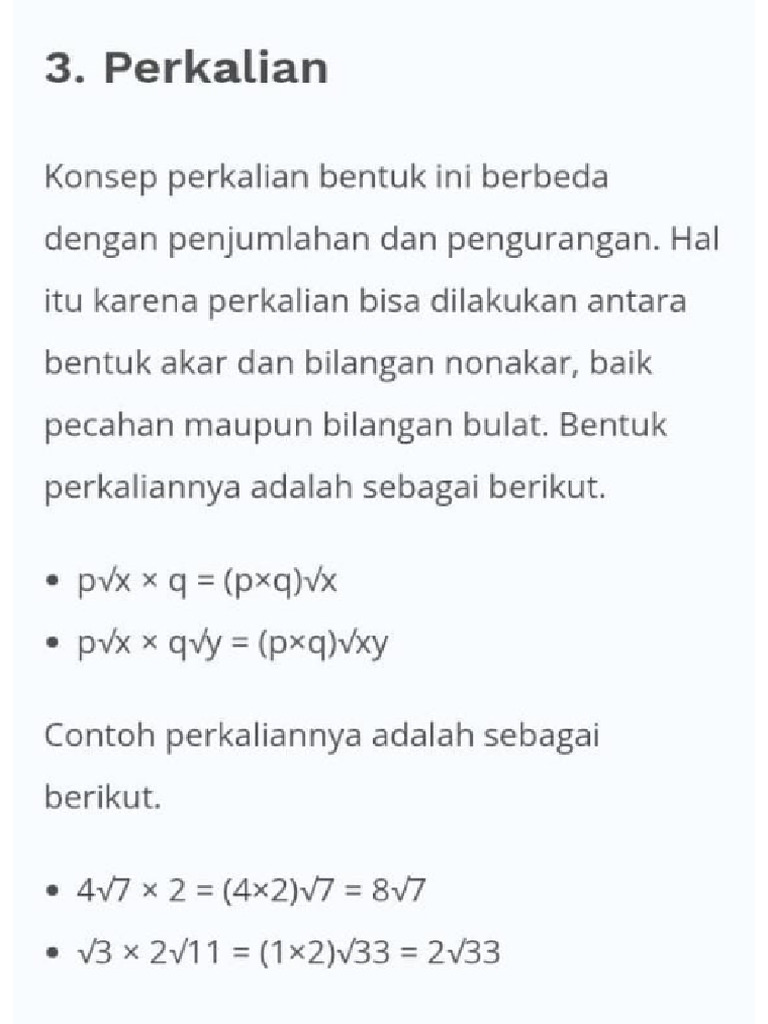 Bentuk Akar | PDF