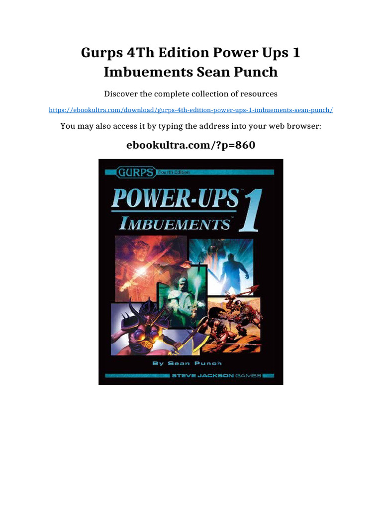GURPS 4th Edition Power Ups 1 Imbuements Sean Punch PDF Available | PDF