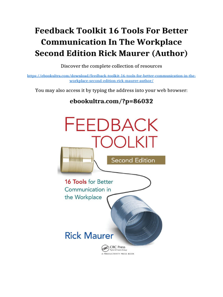 Feedback Toolkit 16 Tools For Better Communication in The Workplace ...