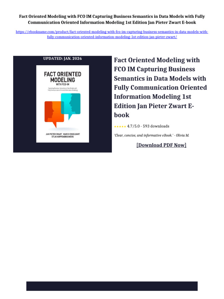 Fact Oriented Modeling with FCO IM Capturing Business Semantics in Data ...
