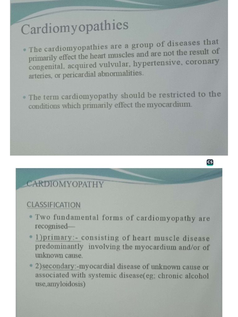 Cardiology ? Cardiomyopathies | PDF