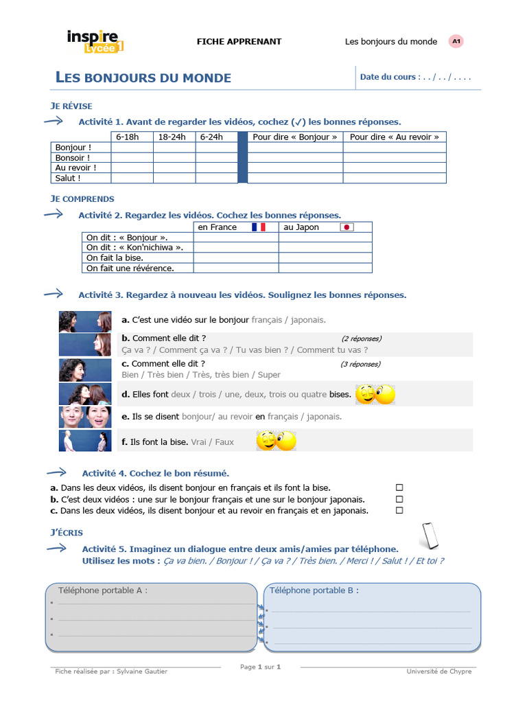 Inspire Lycée Niv A1 - Fiches D'exploitations Pédagogiques - Complet ...