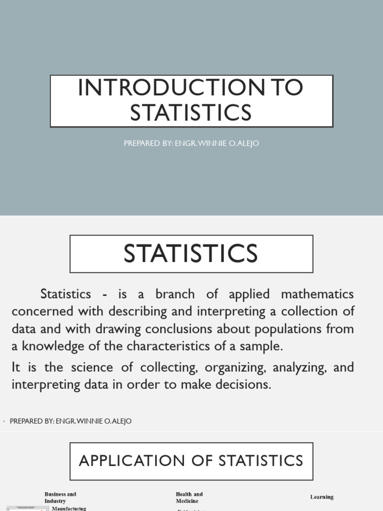 Introduction To Statistics | PDF | Statistics | Sampling (Statistics)