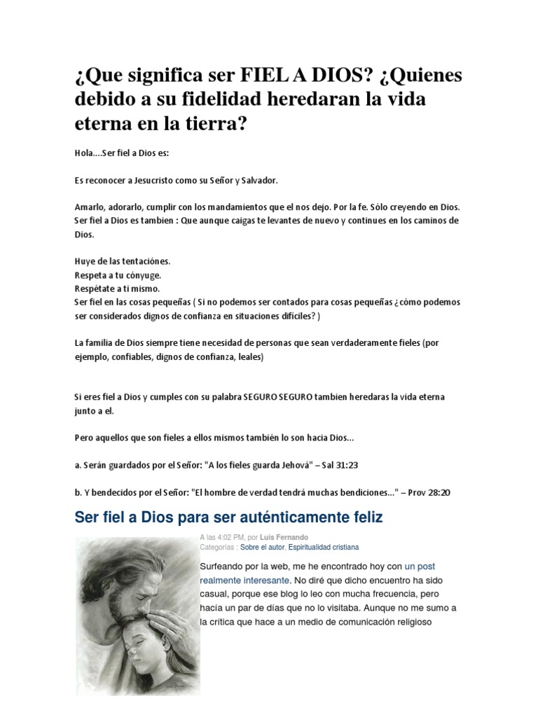 Que Significa Ser FIEL A DIOS | PDF | Jesús | Sacerdote