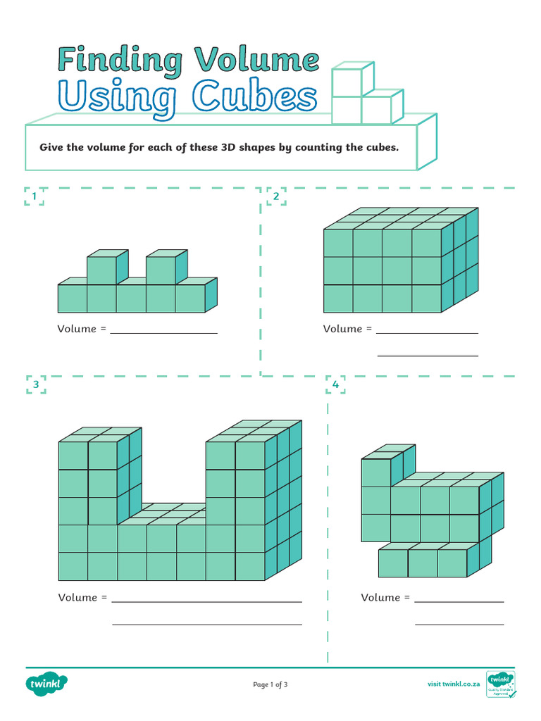 Finding Volume Using Cubes Colour | PDF