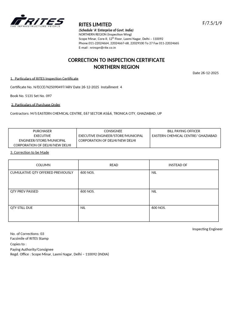 Correction to Ic Blank Format | PDF