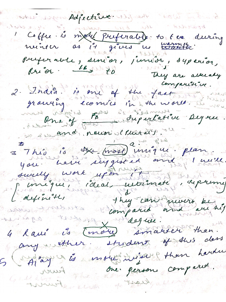Adjective Handwritten Notes | PDF