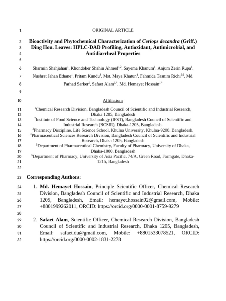 Ceripos Decandra Manuscript Revision 1 | PDF | Polyphenol | Reactive ...