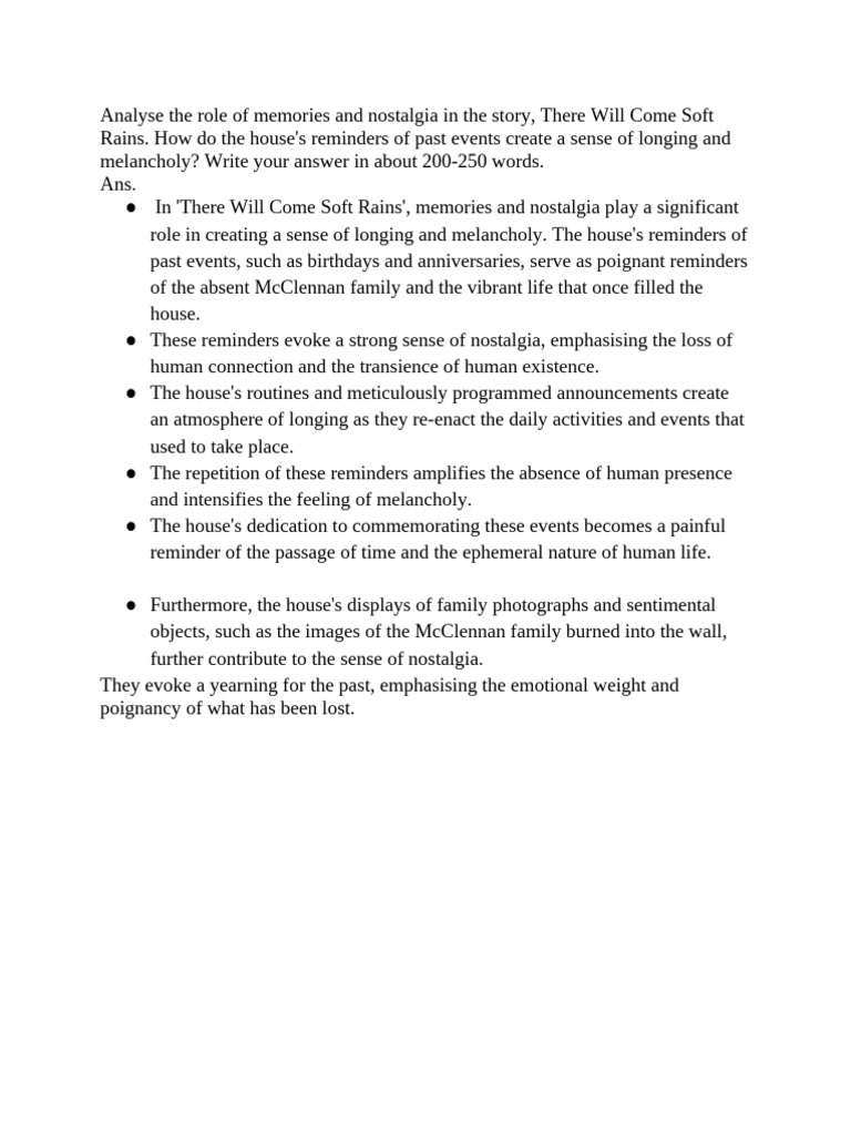 There Will Come Soft Rains-Model Answer | PDF