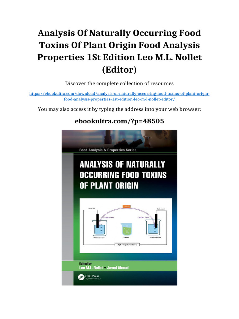 Analysis of Naturally Occurring Food Toxins of Plant Origin Food ...