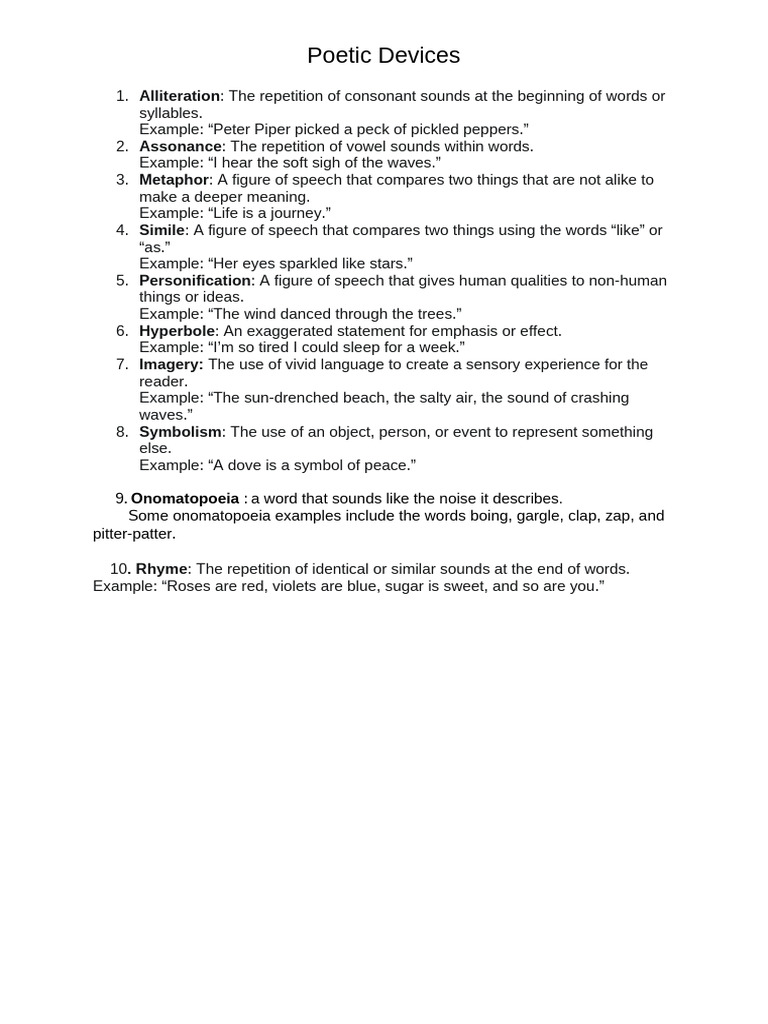Poetic Devices | PDF