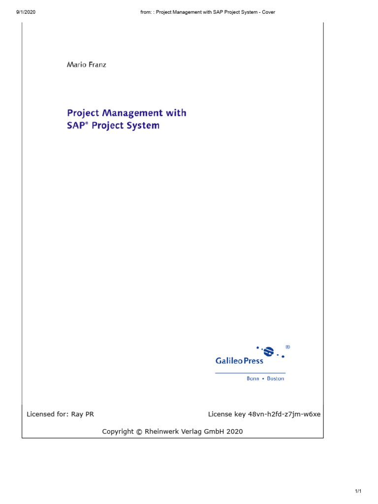 Project Management With SAP Project System-SB | PDF | Intellectual ...