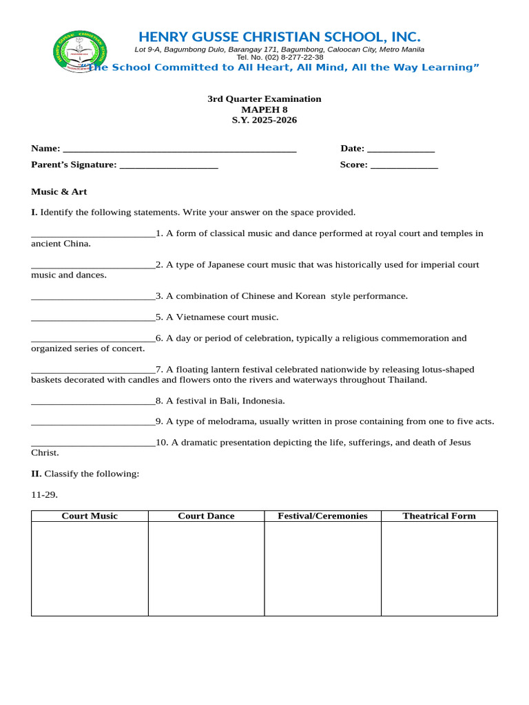 3rd Quarter Exam MAPEH 8 | PDF | Drugs