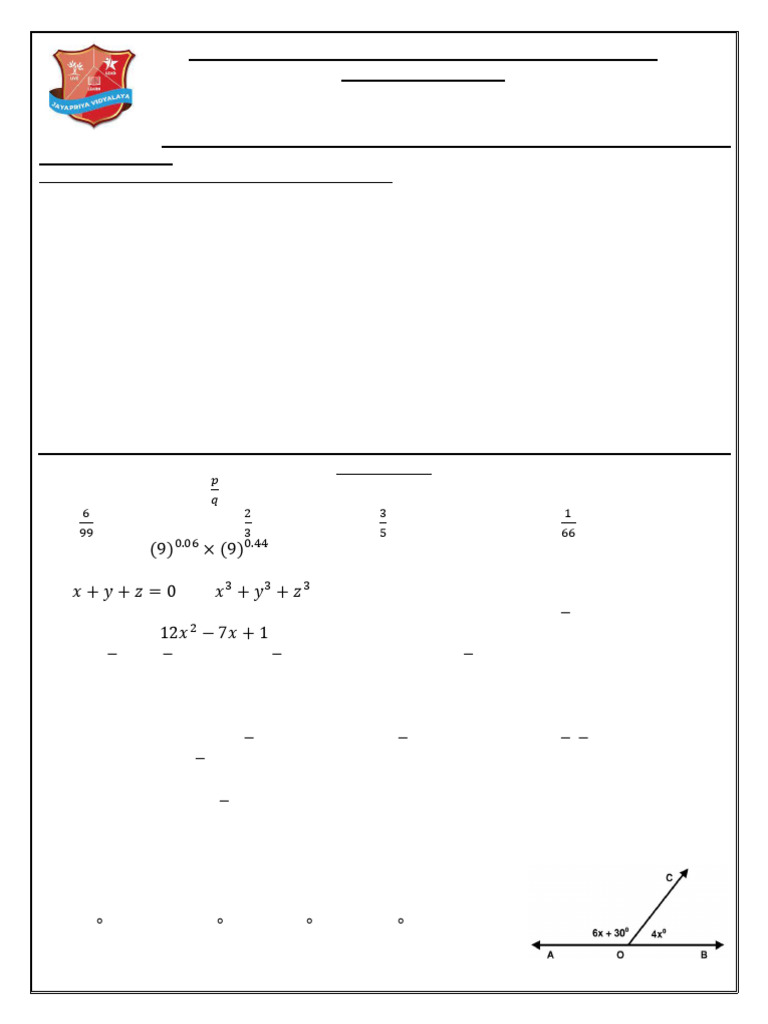 Set-I (Grade-IX) (2) | PDF | Circle | Area