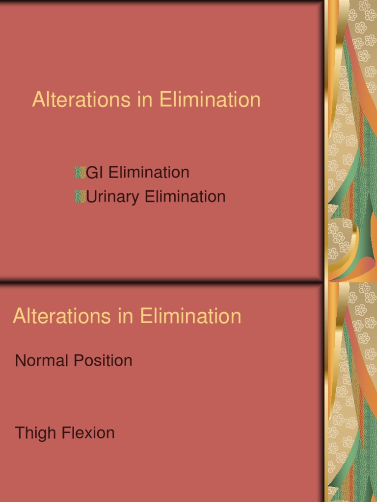 Understanding Elimination Alterations | PDF | Constipation | Urinary ...