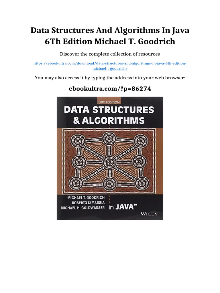 Data Structures and Algorithms in Java 6th Edition Michael T. Goodrich ...