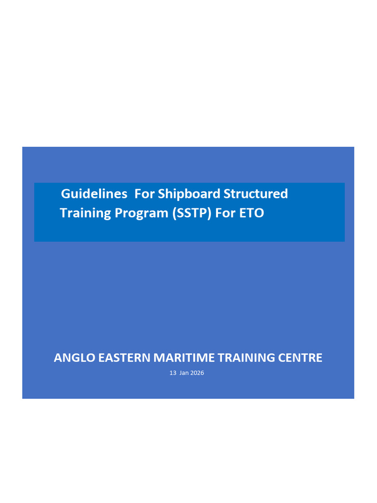 Guidance For SSTP Training of ETO | PDF | Shipping | Water Transport